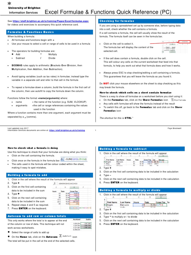 InstaPDF - in Ms Excel Formulas and Functions List 458 | PDF | Microsoft Excel | Spreadsheet