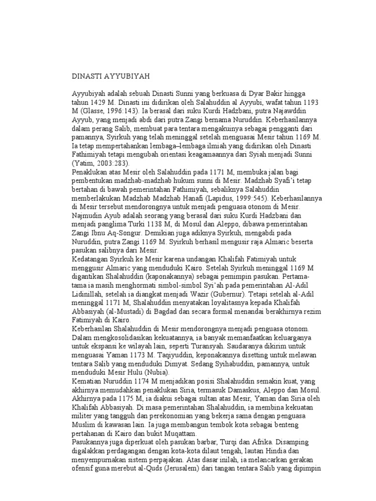 Dinasti Ayyubiyah | PDF