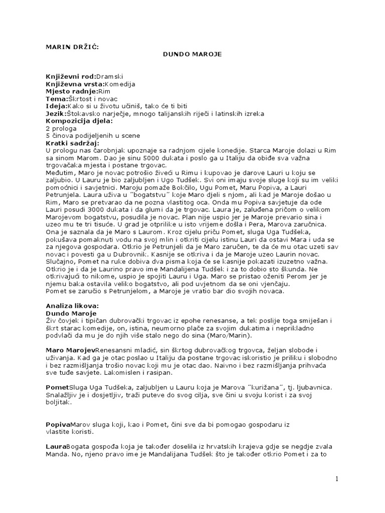 1.dundo Maroje 2 | PDF