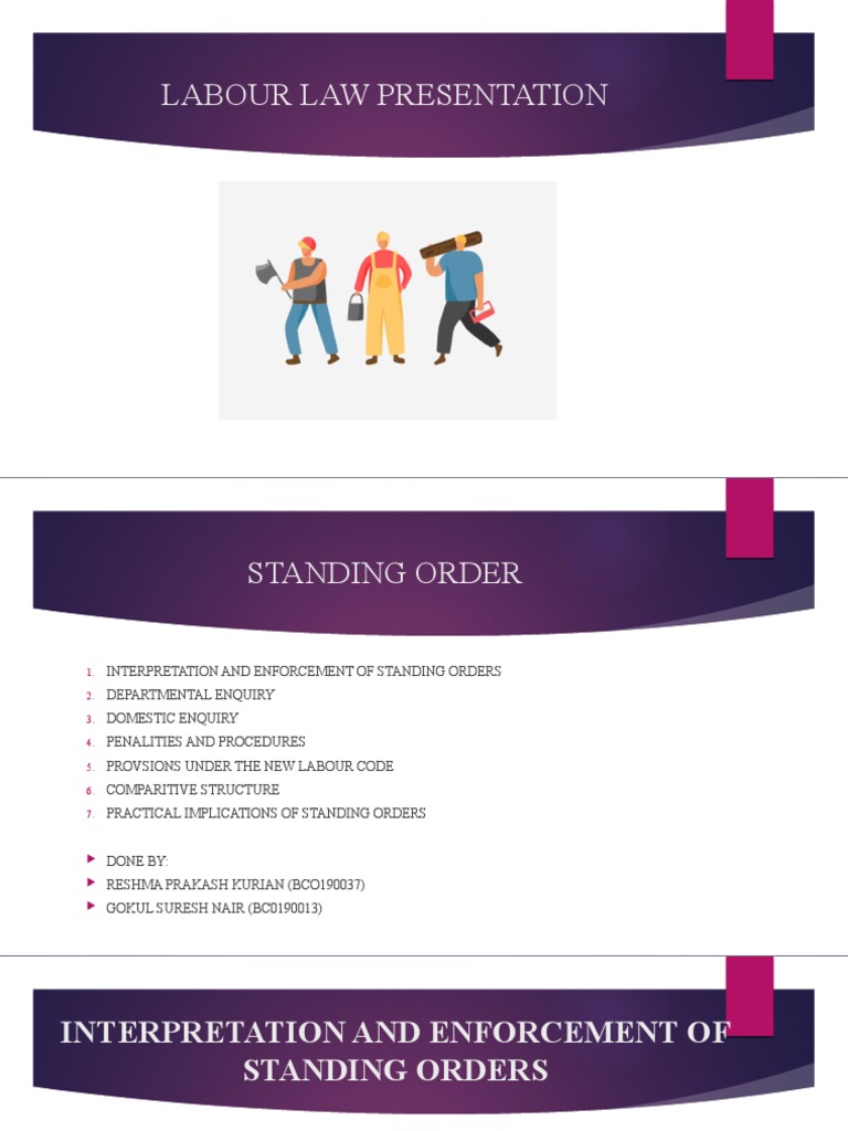 Labour Law: Standing Orders Overview | PDF | Crime & Violence | Crimes