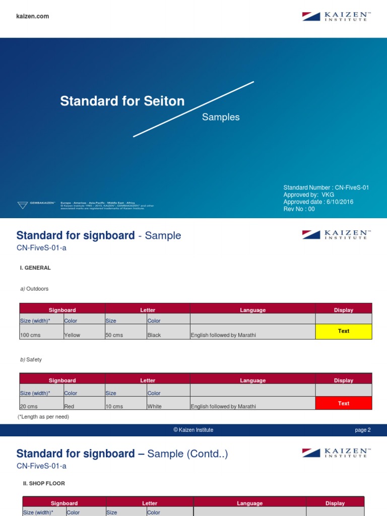 Standard For Seiton | PDF | Color | Graphic Design