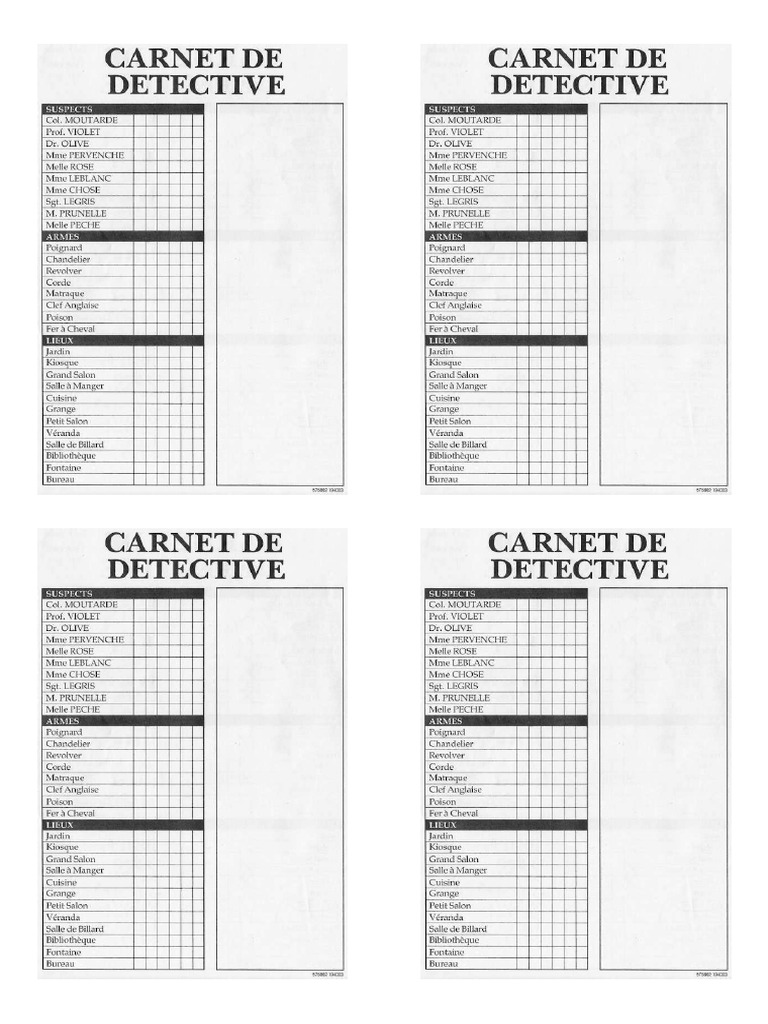 Super Cluedo Notes | PDF