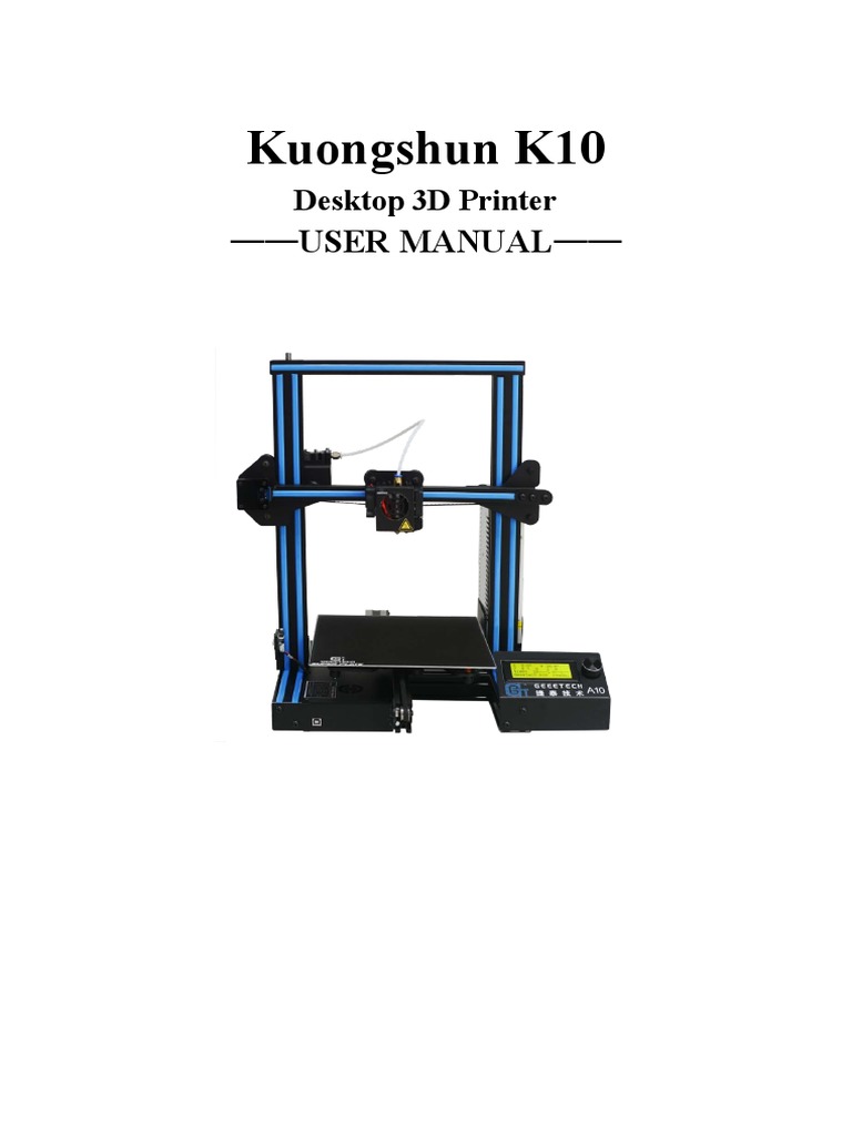 K10 User Manual English | PDF | Extrusion | Device Driver