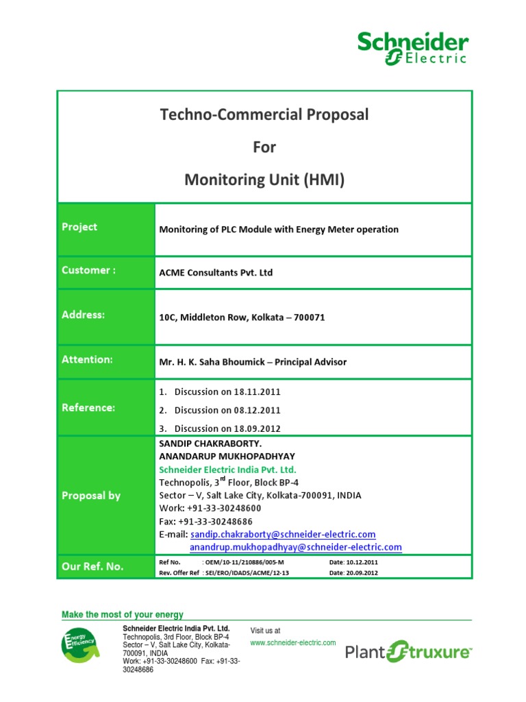 Techno-Commercial Proposal For Monitoring Unit (HMI) : Project | PDF | Payments | Taxes