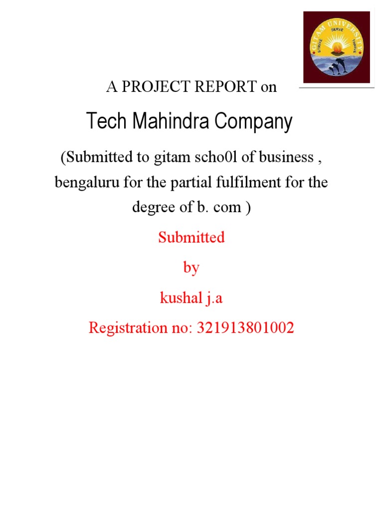 Tech Mahindra Company: A Project Report On | PDF | Companies | Economies