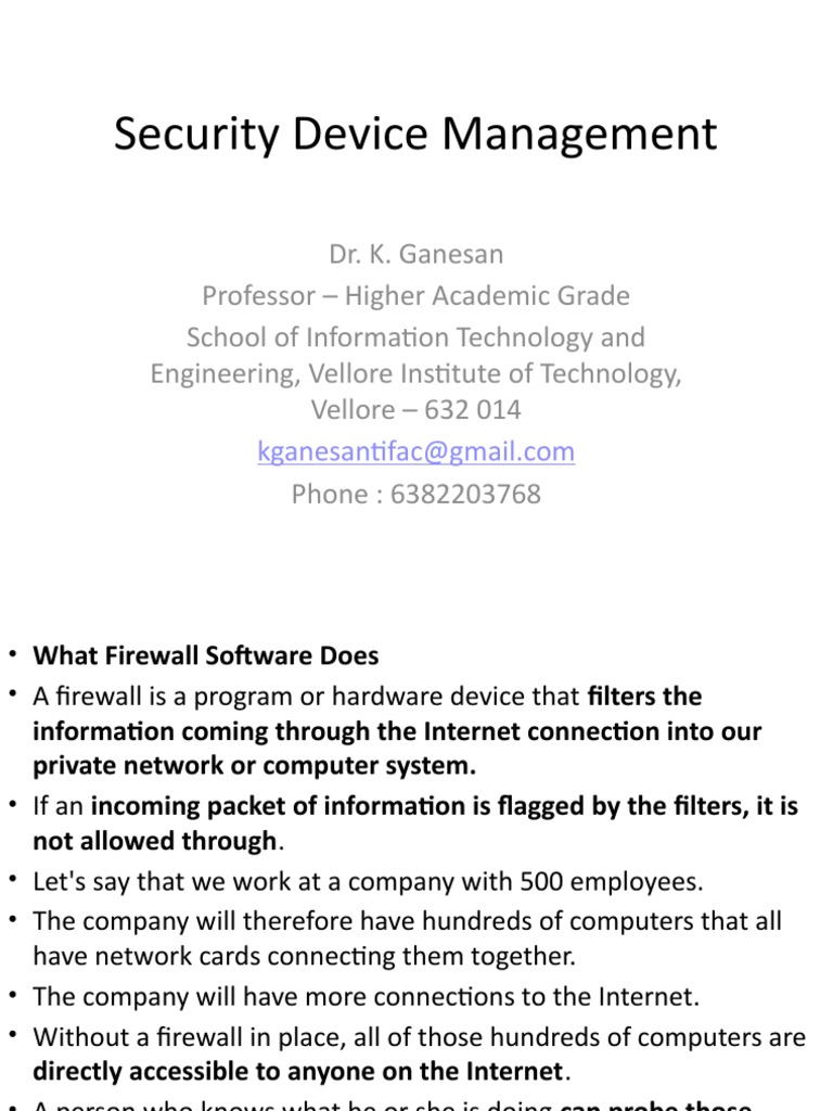 Security Device Management | PDF | Port (Computer Networking ...