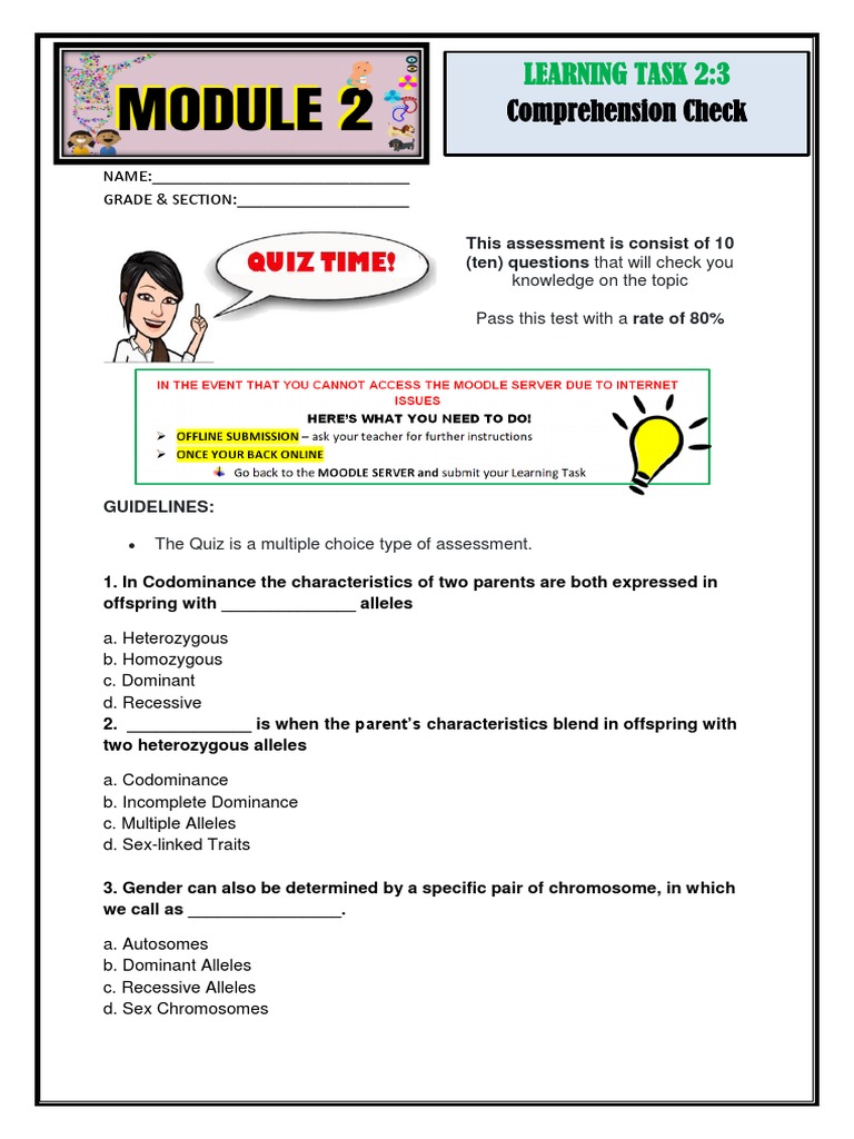 Comprehension Check: Learning Task 2:3 | PDF | Dominance (Genetics ...