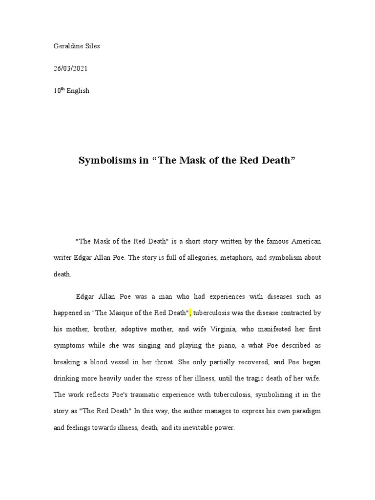 The Inevitability of Death: An Analysis of Symbolism in Edgar Allan Poe ...