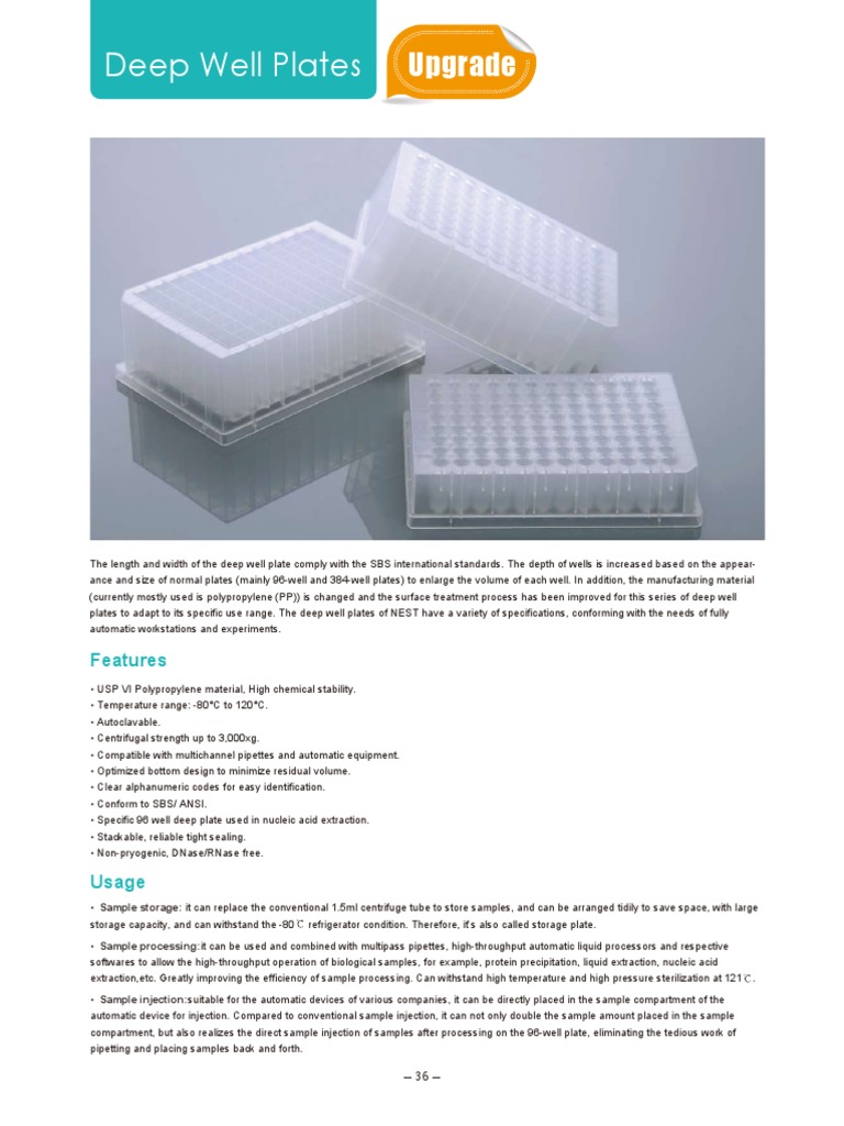 Nest Deep Well Plates | PDF | Chemistry | Materials