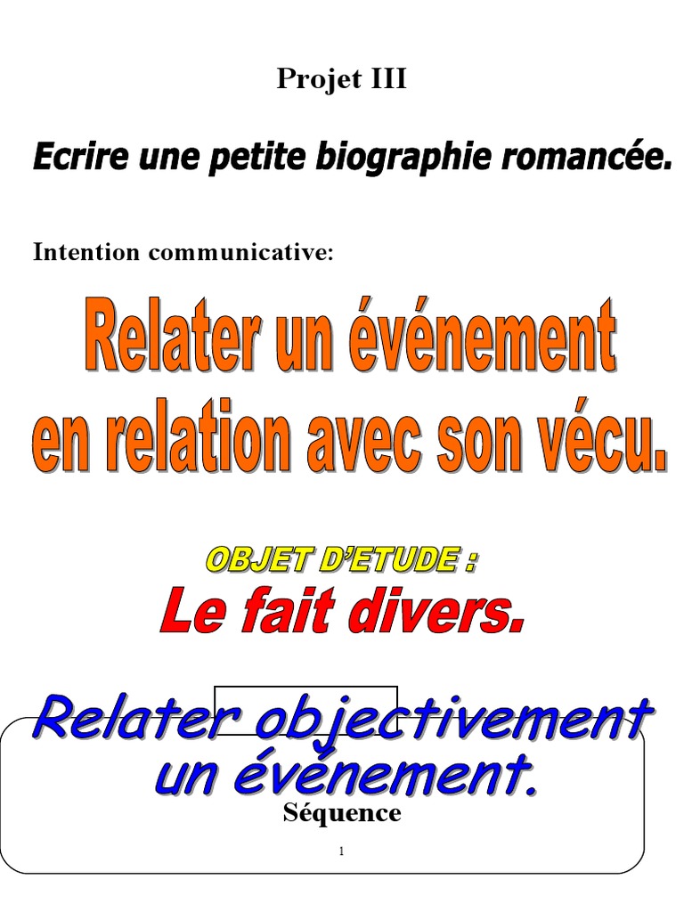 Le Fait Divers | PDF | Phrase | Sujet (Grammaire)
