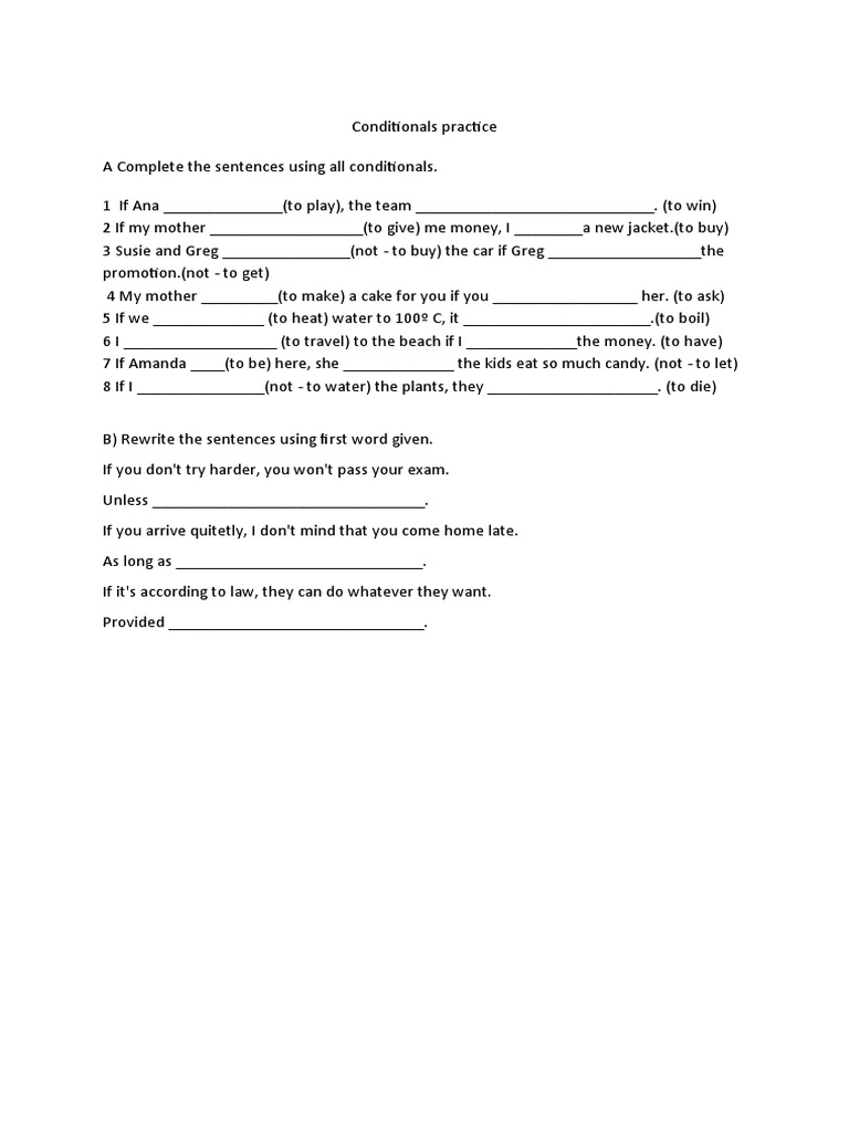Conditionals Practice | PDF