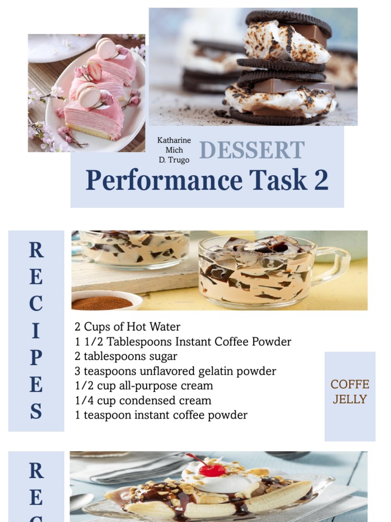 Performance Task 2: Dessert | PDF