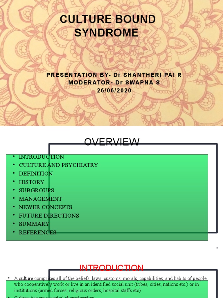 Cultural Considerations in Psychiatric Diagnosis and the Presentation ...