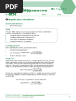 Microscope Calculation Guide Worksheet | PDF | Micrometre | Optics