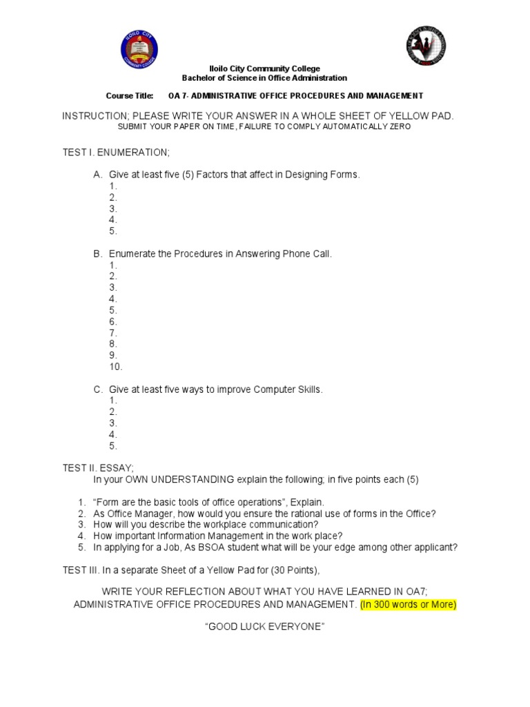 Submit Your Paper On Time, Failure To Comply Automatically Zero | PDF ...