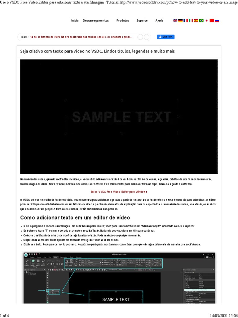 Use o VSDC Free Video Editor para Adicionar Texto À Sua Filmagem ...