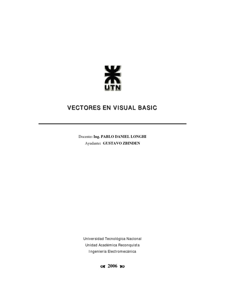 Matrices en Visual Basic - Suma y Promedio de Un Vector | PDF ...