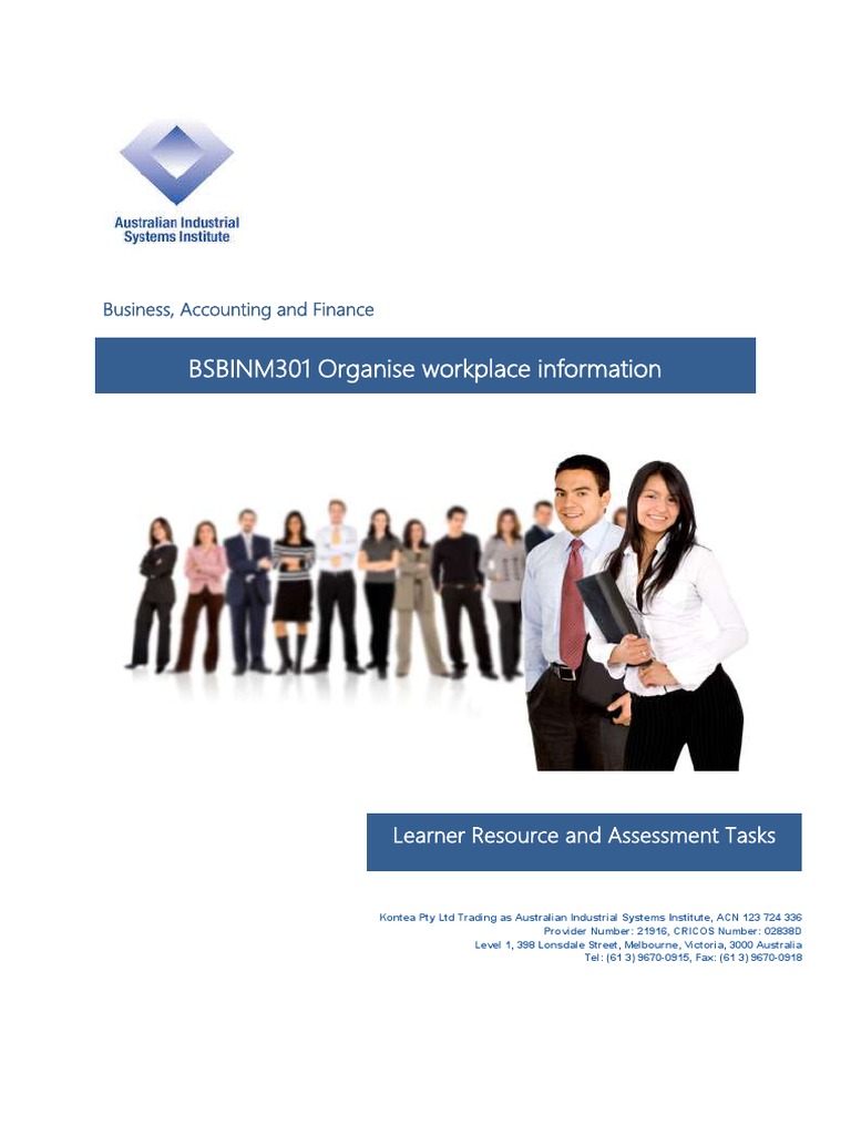BSBINM301 Organise Workplace Information | PDF | Interpersonal Communication | Records Management