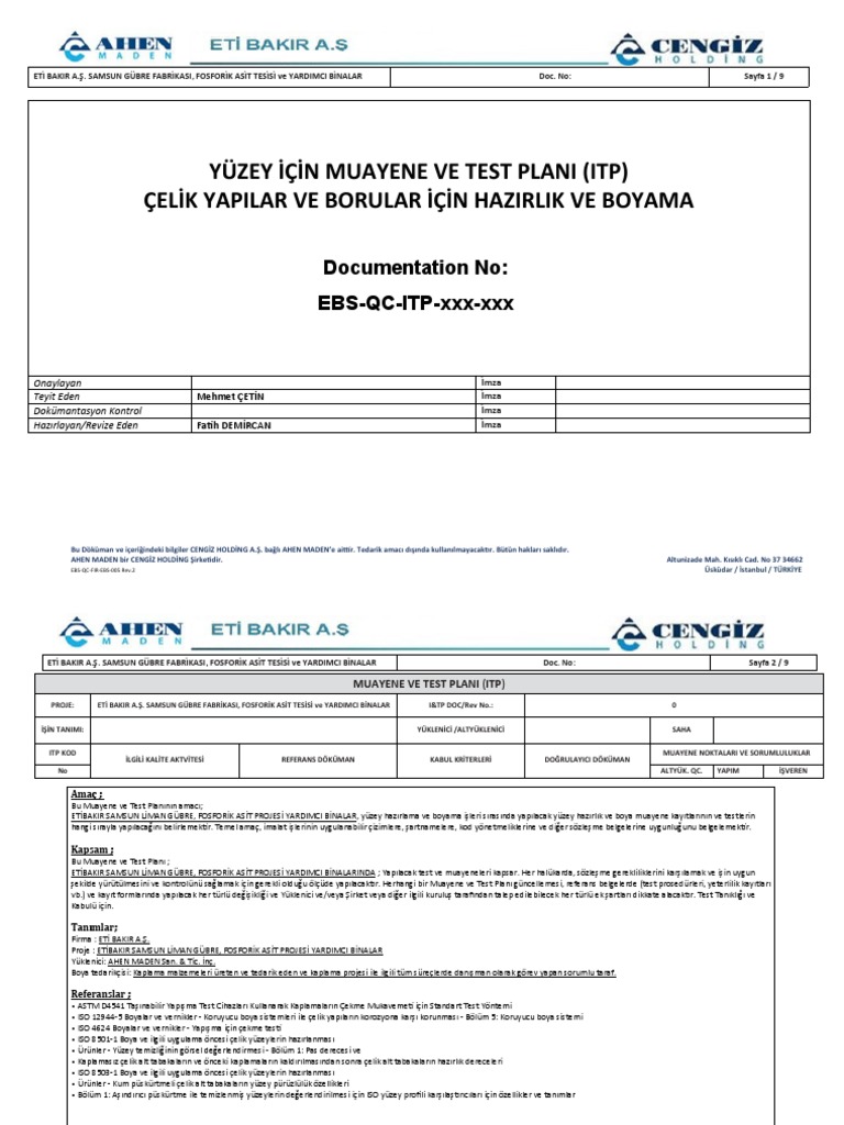5 Ebs-Qc-Fir-Ebs-005 r2 Itp Form TRR | PDF
