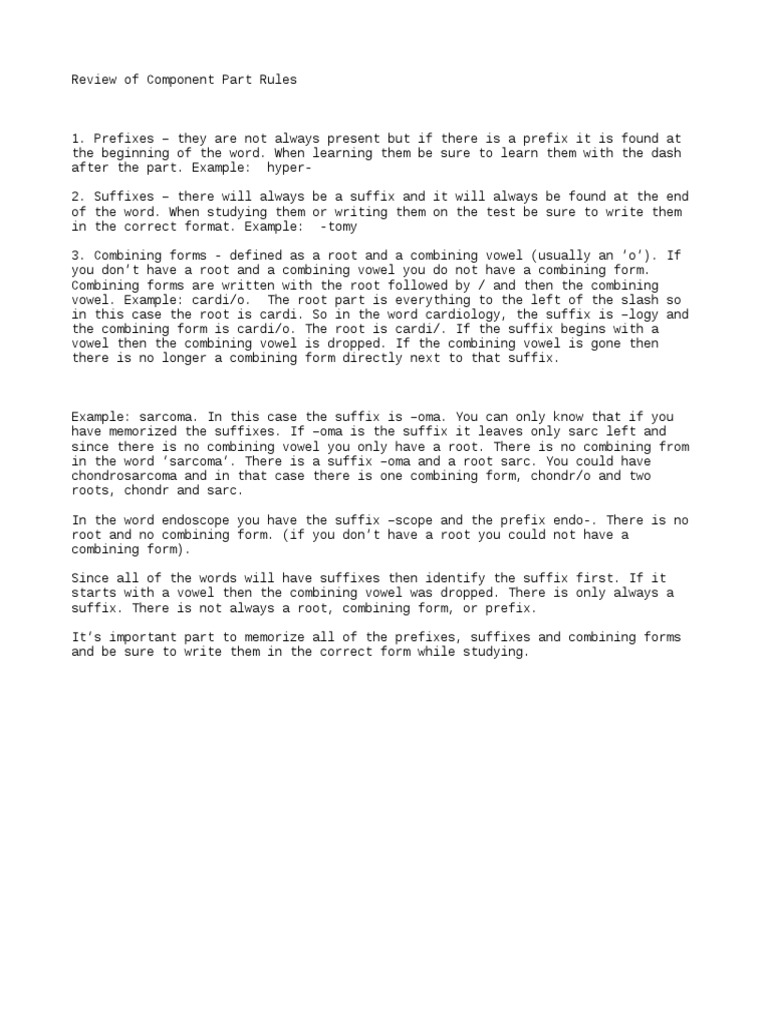 Review of Component Part Rules | PDF