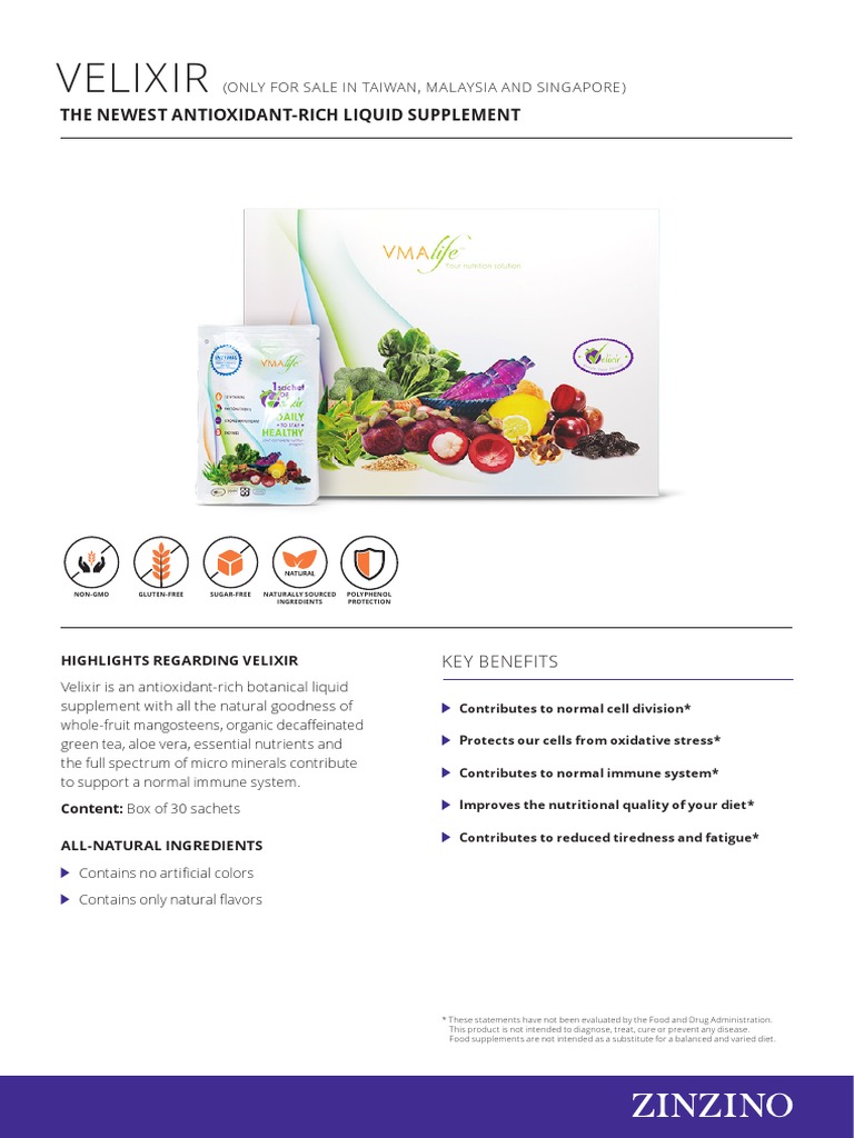 Velixir: The Newest Antioxidant-Rich Liquid Supplement | PDF | Dietary ...