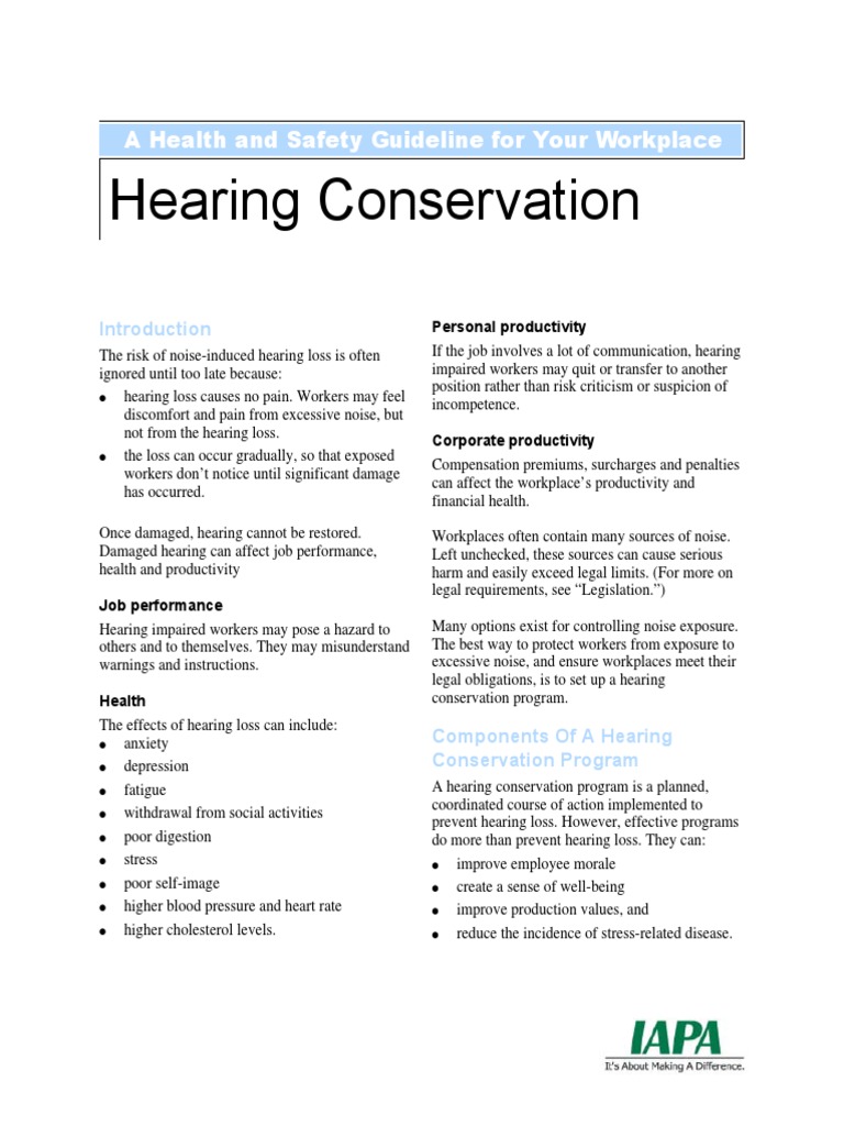 Hearing Conservation | PDF | Noise | Personal Protective Equipment