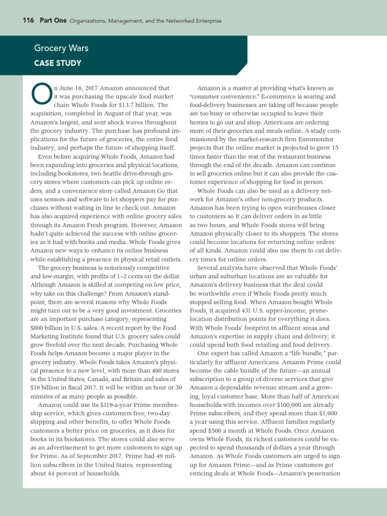 Grocery Wars: Case Study | PDF | Grocery Store | Walmart