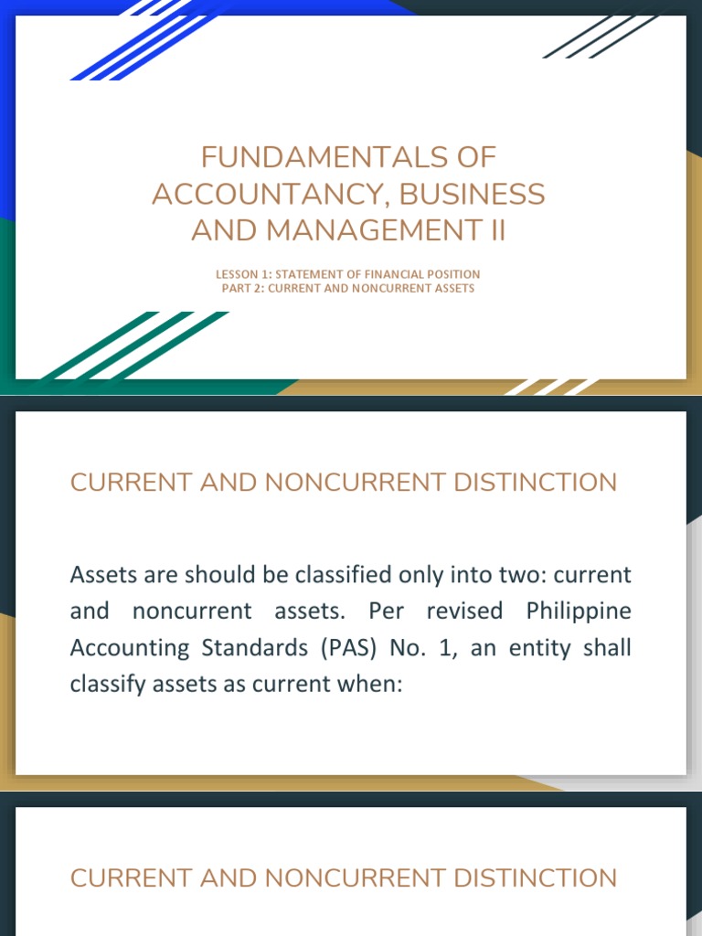Fabm2 - Lesson 1 Part 2 - Current and Non Current Assets 2 | Download ...