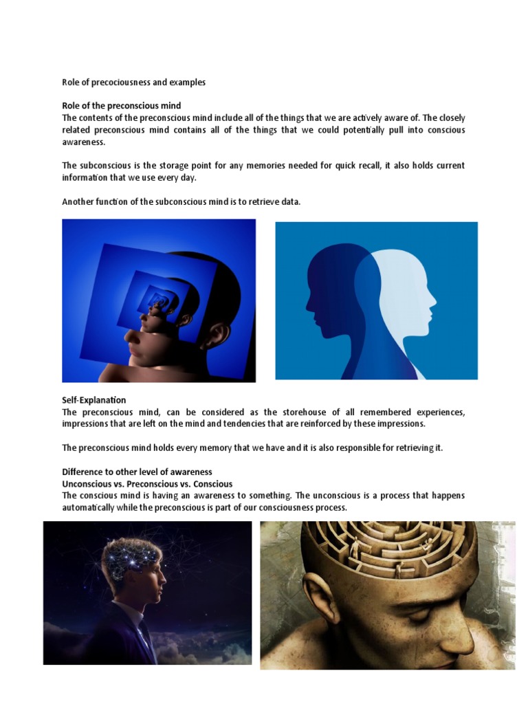 Preconsciousness - Role | PDF
