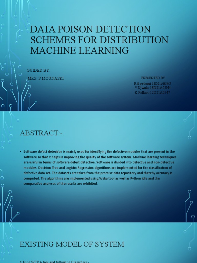 Data Poison Detection Schemes For Distribution Machine Learning | PDF ...