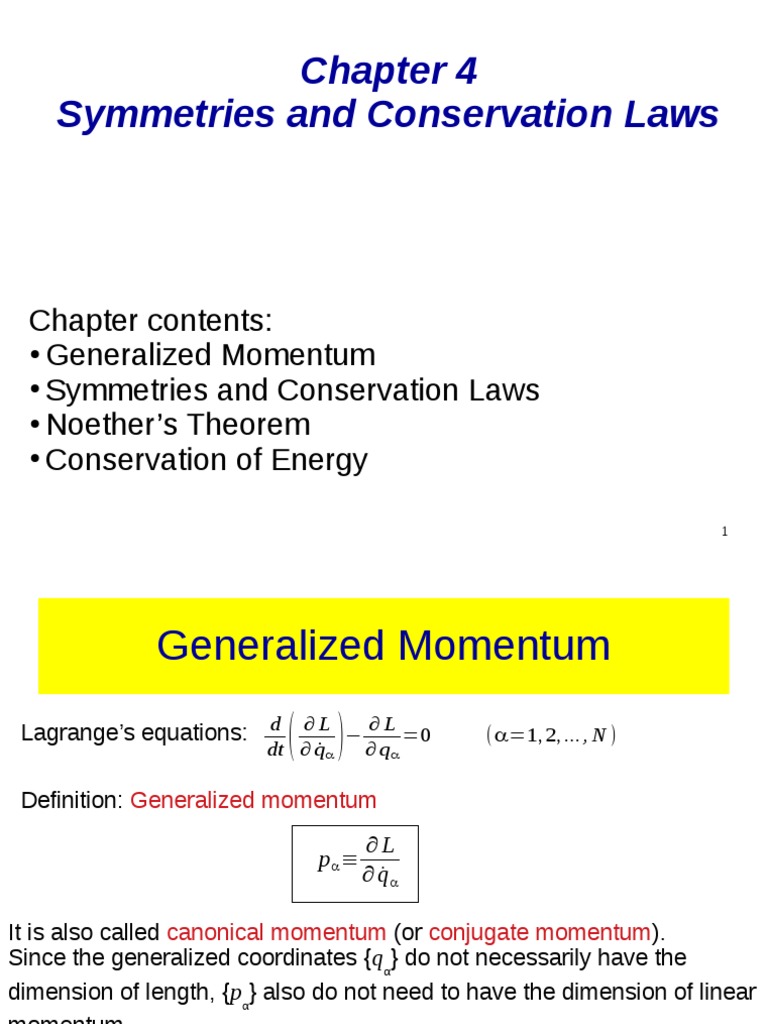 Symmetries, Conservation Laws, and Noether's Theorem: Understanding the Connection Between ...