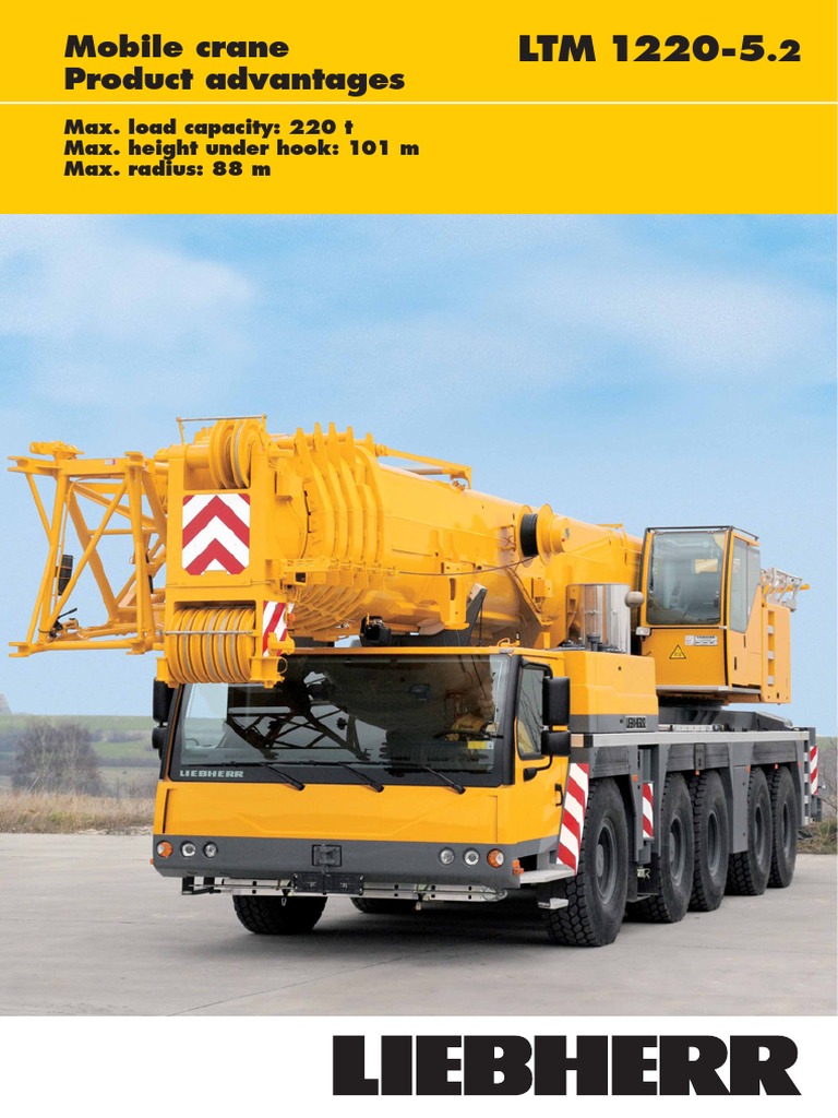 Liebherr Crane LTM 1220-5.2 Folder | PDF | Crane (Machine) | Steering
