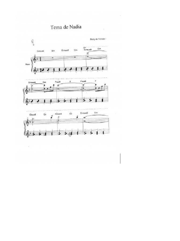 Tema de Nadia Piano | PDF