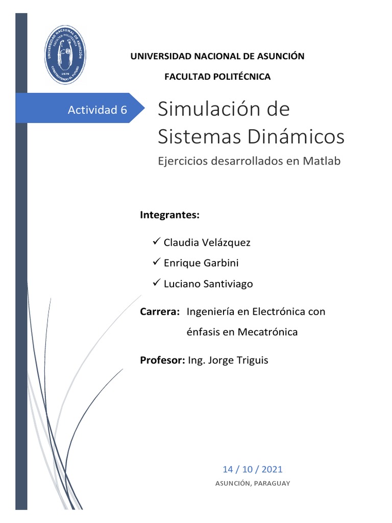 Actividad 6 - Ejercicios de Matlab | PDF | Matlab | Programación de computadoras