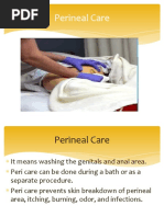 Perineal Care Procedure | PDF | Medical Specialties | Medicine
