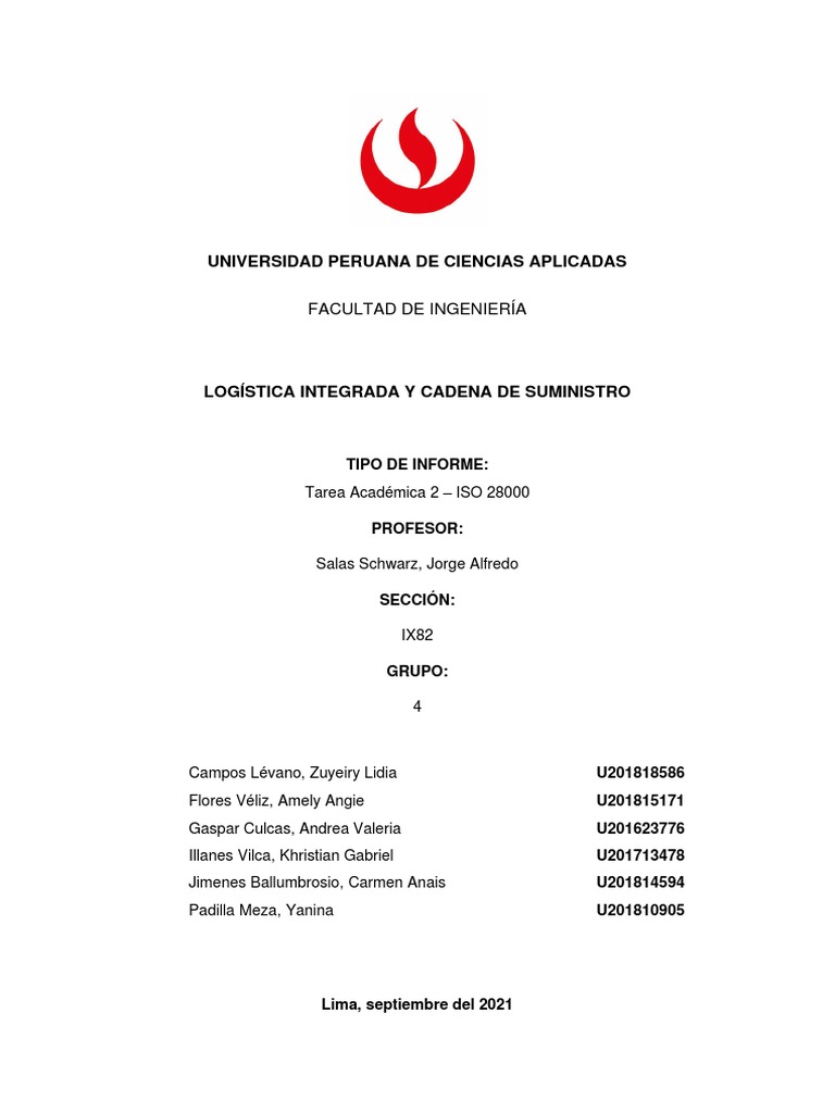 Ta2 - Iso 28000 | PDF | Calidad (comercial) | Logística
