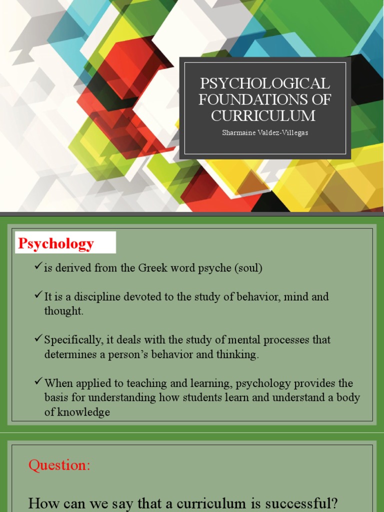 Psychological Foundations of Curriculum | PDF | Constructivism ...