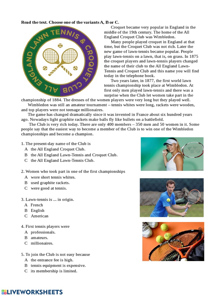 History of Wimbledon and the evolution of tennis | PDF | The ...