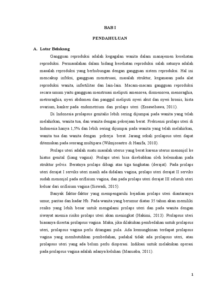 LP Dan Askep Prolaps Uteri | PDF