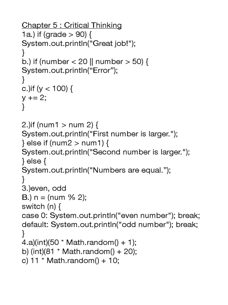 Chapter 5 Critical Thinking | PDF