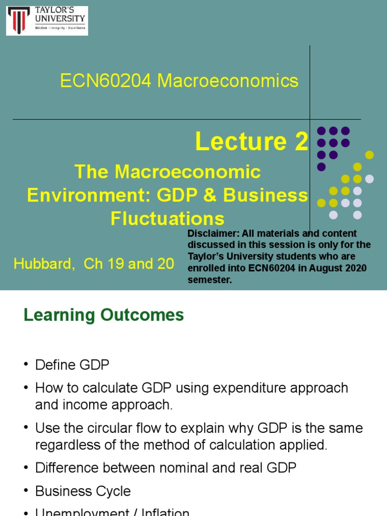 Lecture 2 Macro Environment - Measuring GDP | PDF | Gross Domestic ...