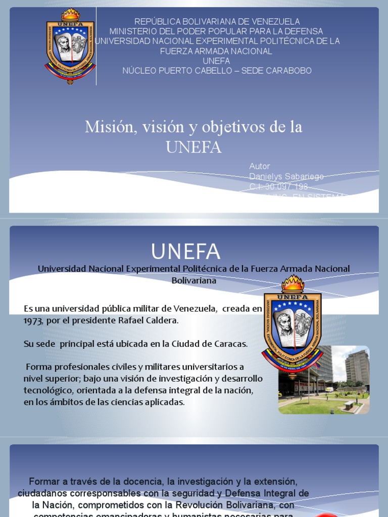 Misión y Objetivos de la UNEFA | PDF