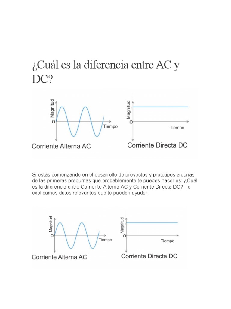 Cuál Es La Diferencia Entre AC y DC | PDF | Corriente eléctrica ...