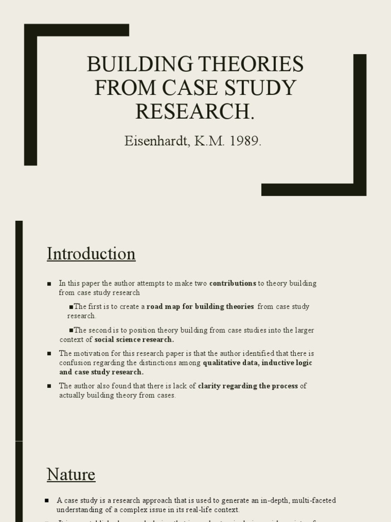 Building Theories From Case Study Research.: Eisenhardt, K.M. 1989 ...