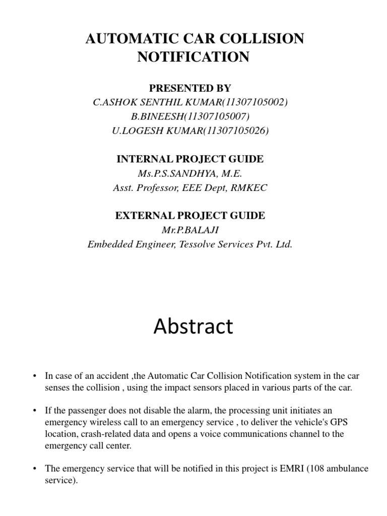 Automatic Vehicle Accident Notification: A Low-Cost System for Real ...