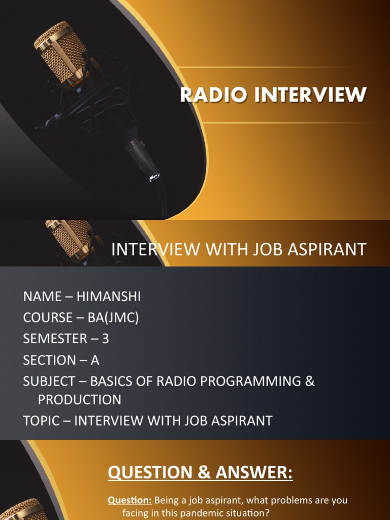 Radio Interview Example | PDF