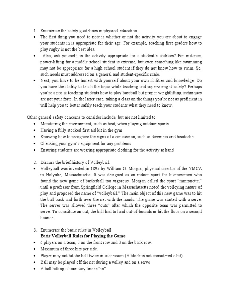 Basic Volleyball Rules For Playing The Game | Download Free PDF ...
