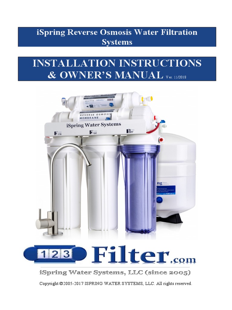 Ispring Water Filter Manual | PDF | Pipe (Fluid Conveyance) | Membrane