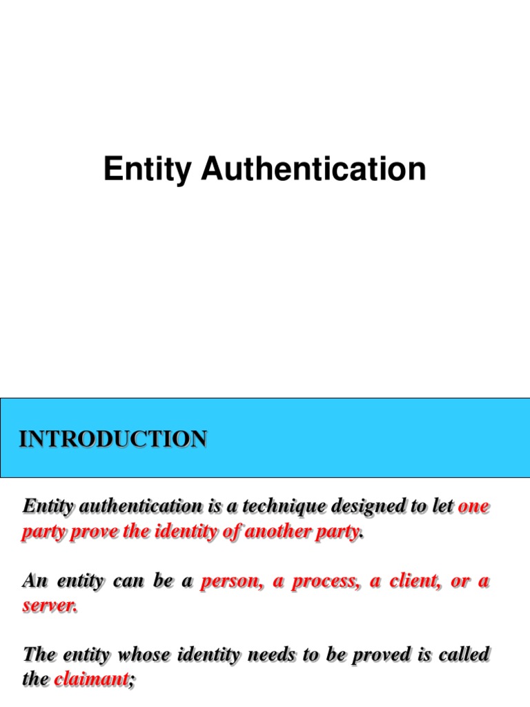Entity Authentication | PDF | Password | Encryption