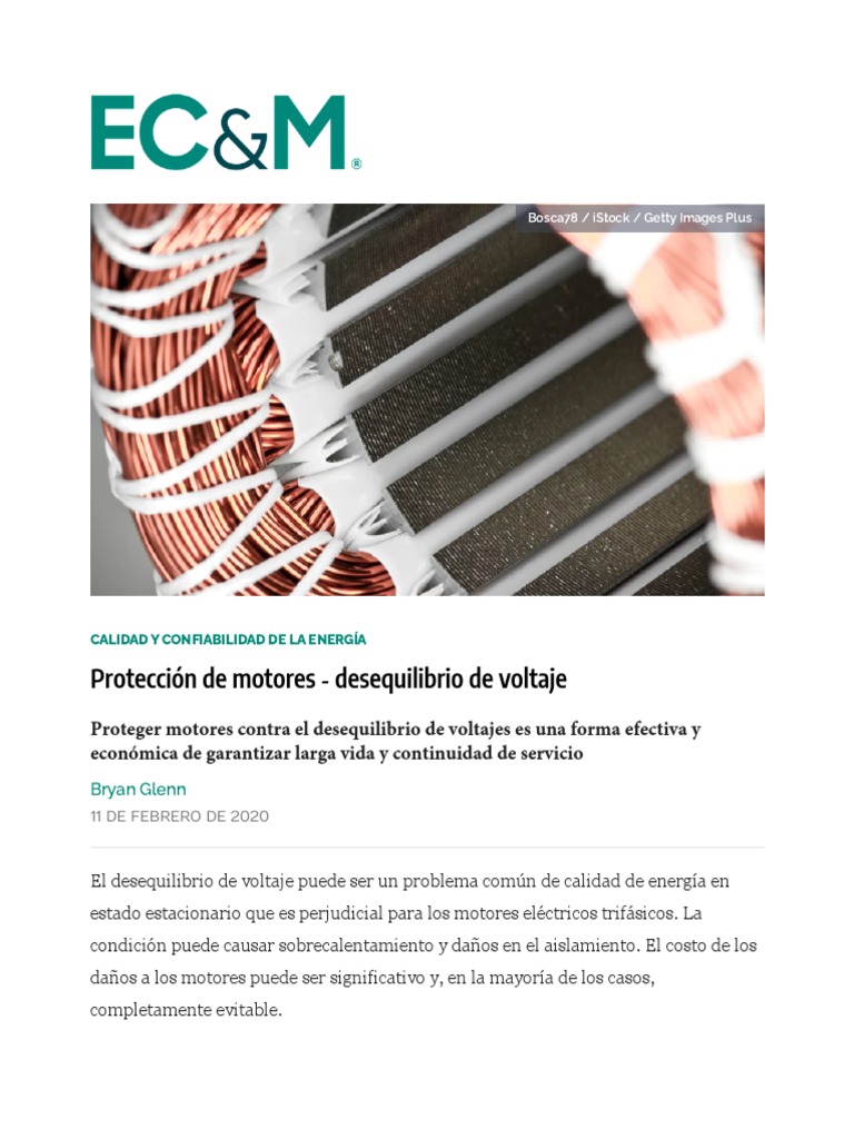 Protección de Motores Contra Desbalance de Voltaje - EC&M | PDF | Relé ...